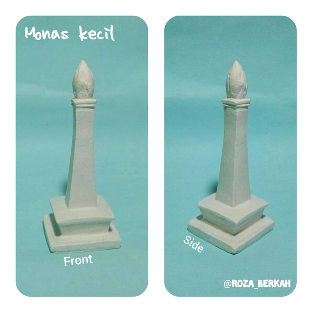 Jual Patung Lukis Gypsum Polos 3D Monas Kecil | Shopee Indonesia