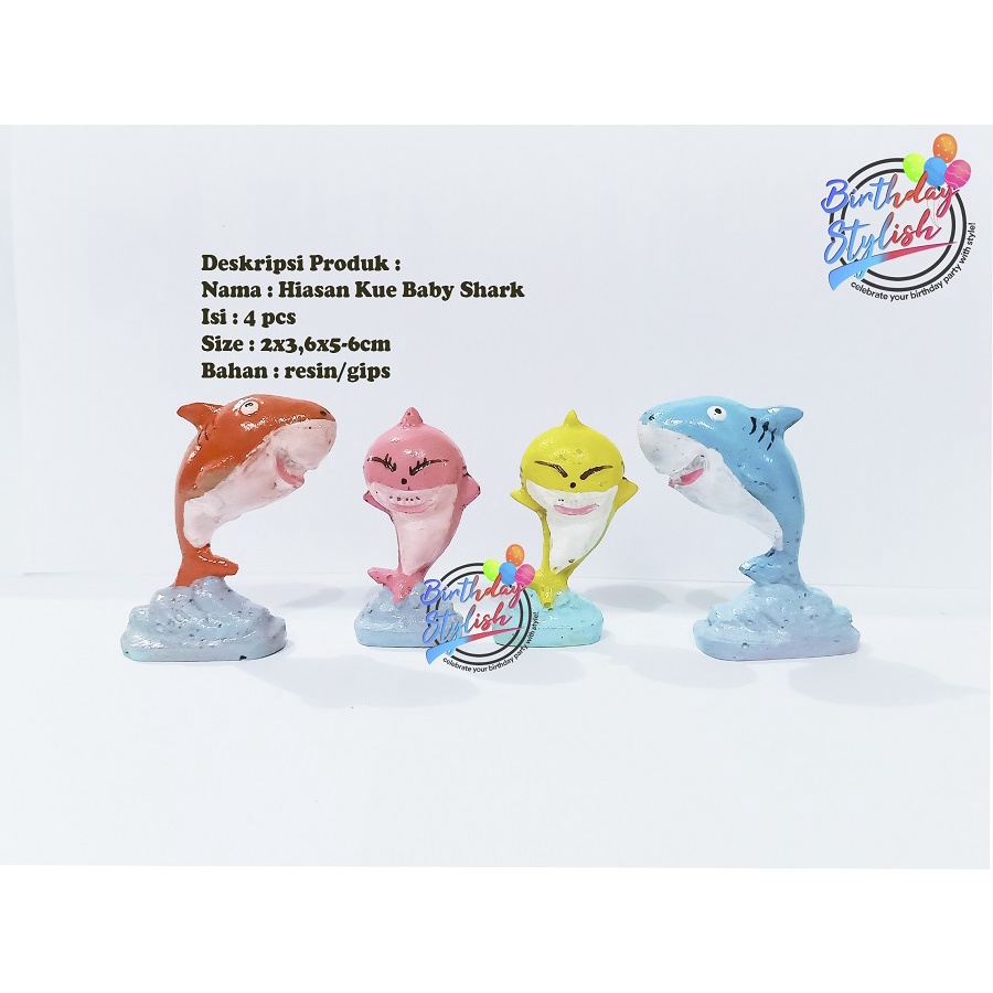 Jual Topper Kue Baby Shark / Hiasan kue Ulang Tahun Baby Shark Ikan Hiu ...