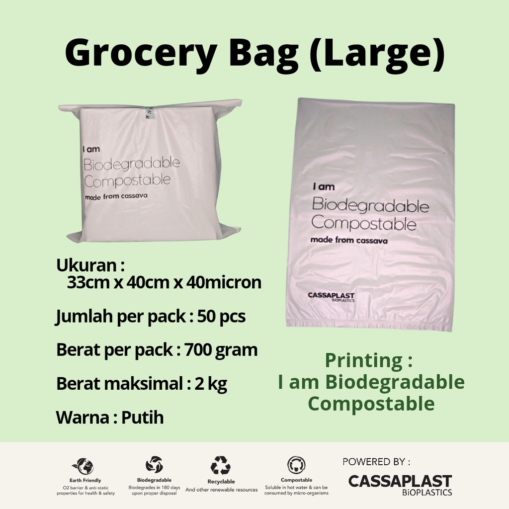 Jual Kantong Singkong Ramah Lingkungan Grocery Large BIODEGRADABLE ...