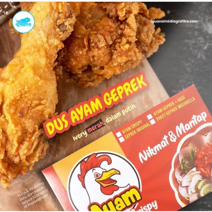 Jual Dus Ayam Geprek Ayam Penyet Ayam Crispy Siap Pakai Tanpa Merk ...