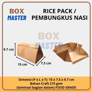 Jual Box Lipat Rice Pack Kertas Nasi Bungkus Lipat bahan Kraft Dus ...