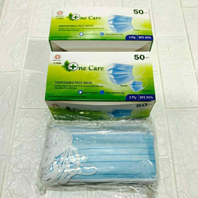 Jual Masker 3ply 3 Ply Facemask earloop Kesehatan Biru Tebal Non Hijab ...