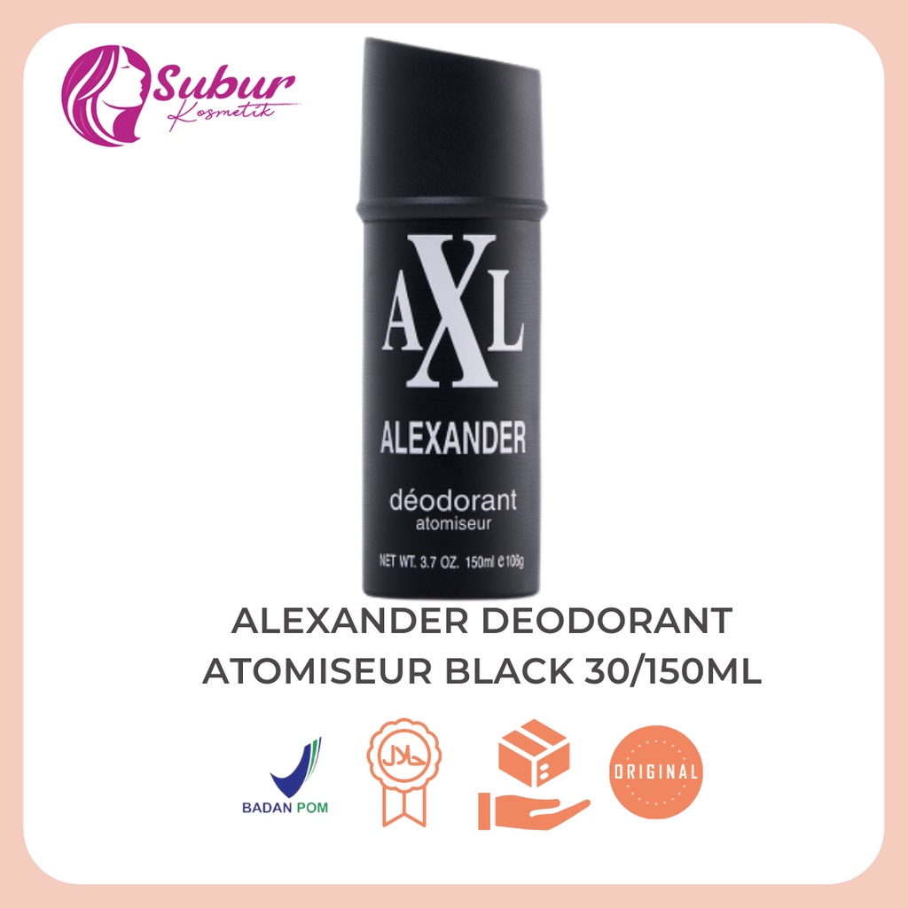 Jual AXL Alexander Deodorant Atomiseur Black 30ml/150ml (PENGIRIMAN ...