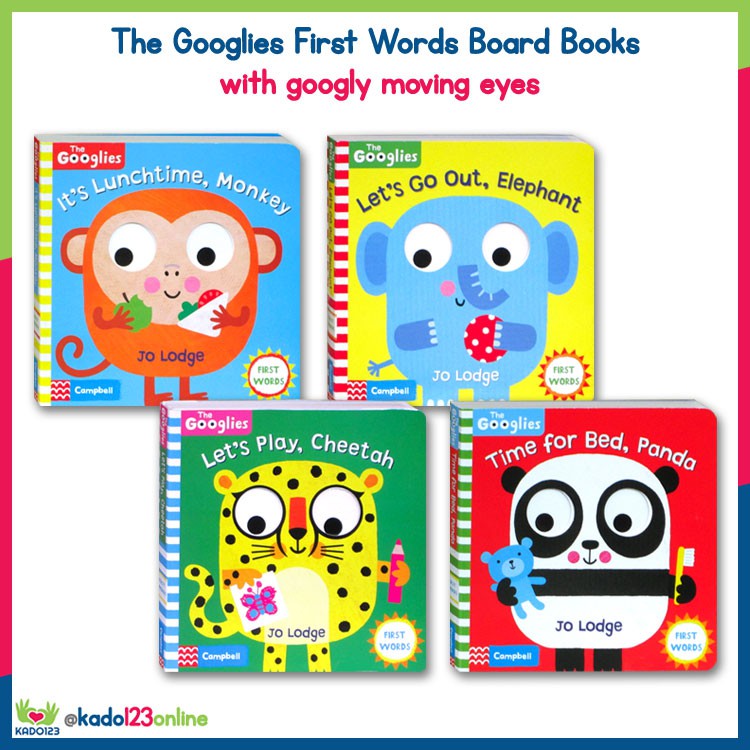 Jual The Googlies First Words Board Books with googly moving eyes (KD ...