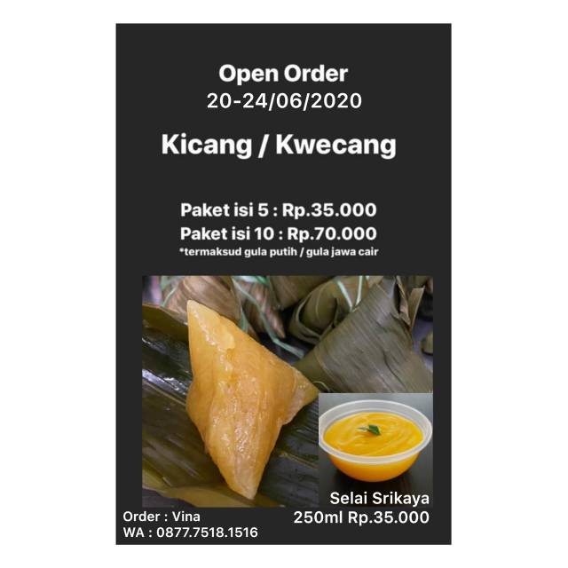 Jual Kicang / Kwecang Legendaris + Selai Srikaya 250ml | Shopee Indonesia