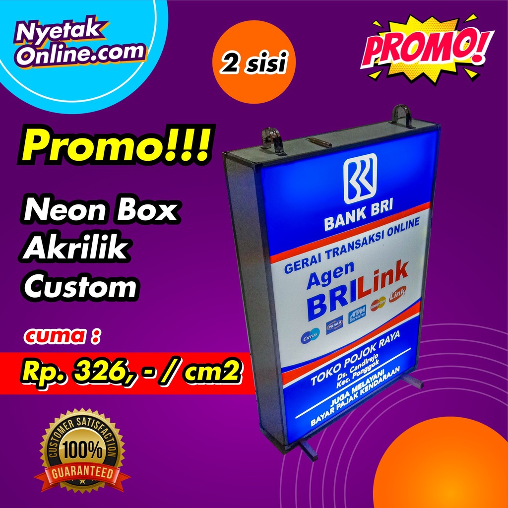 Jual CUSTOM NEON BOX AKRILIK 2 sisi / NEON BOX PAPAN IKLAN CUSTOM Murah ...
