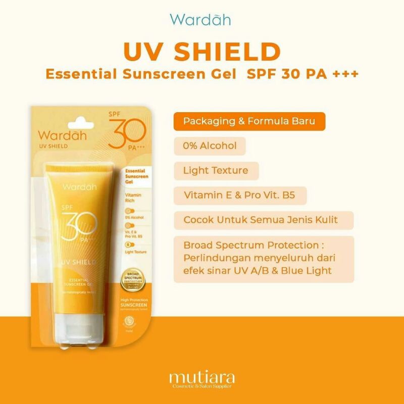 Jual Wardah UV Shield Essential Sunscreen Gel SPF 30 PA+++ | Shopee Indonesia