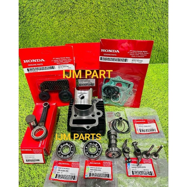 Jual paket lengkap blok seher grand / Supra / win (stang seher+bearing kruk as+noken as+klep ...
