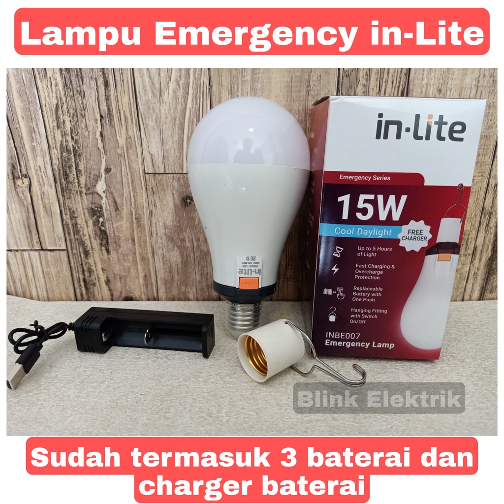 Jual In-Lite Lampu Emergency LED + Hanger + Battery INBE007 | Shopee ...