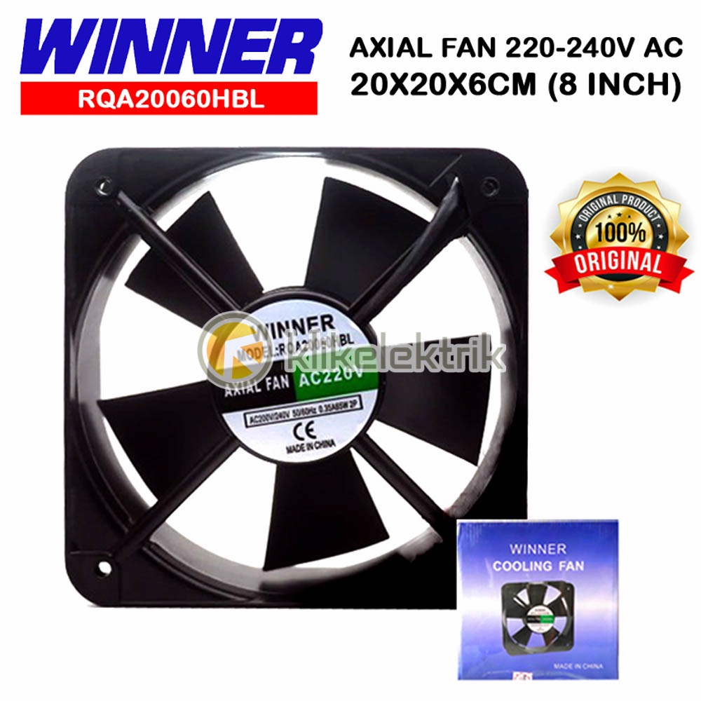 Jual KIPAS PENDINGIN 20 X 20 X 6 CM COLOK LISTRIK WINNER FAN AC 220 ...