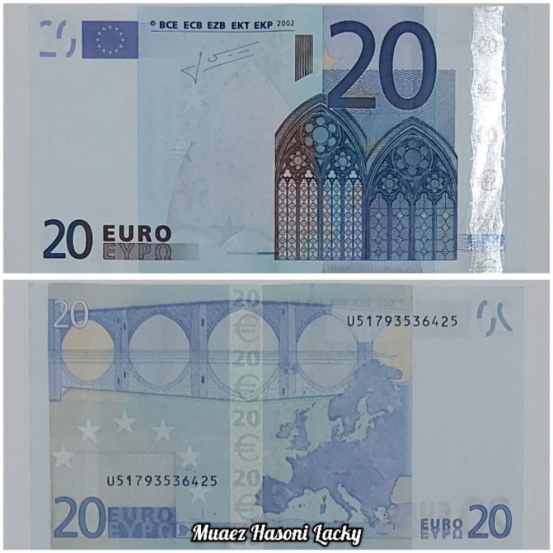 Jual Koleksi Euro Eropa Pecahan 20 Euro Old Series Original | Shopee ...
