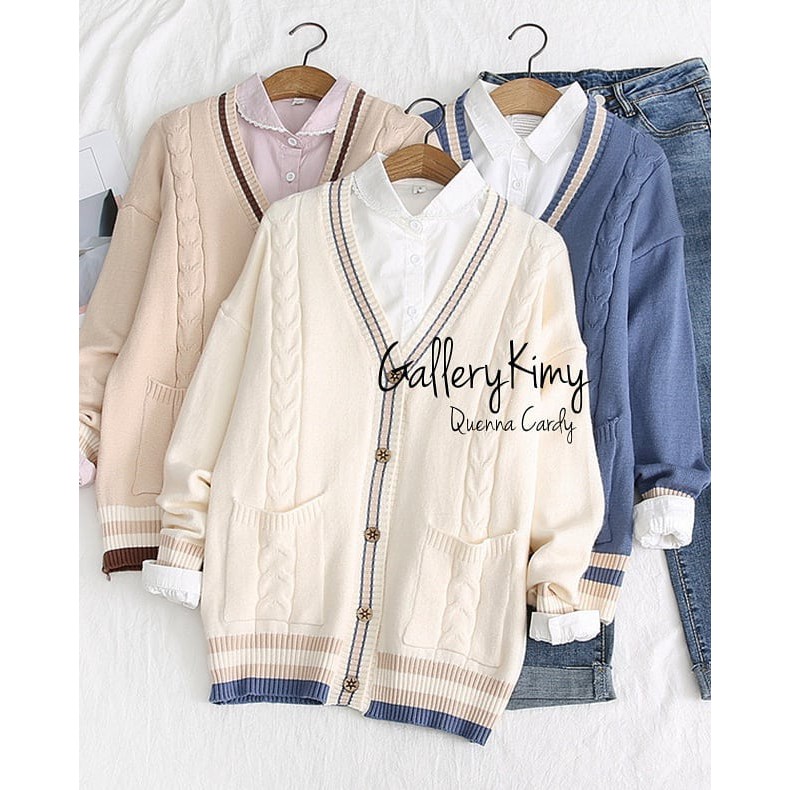 Jual Cardigan Rajut Queen - Cardigan Korean Style | Shopee Indonesia