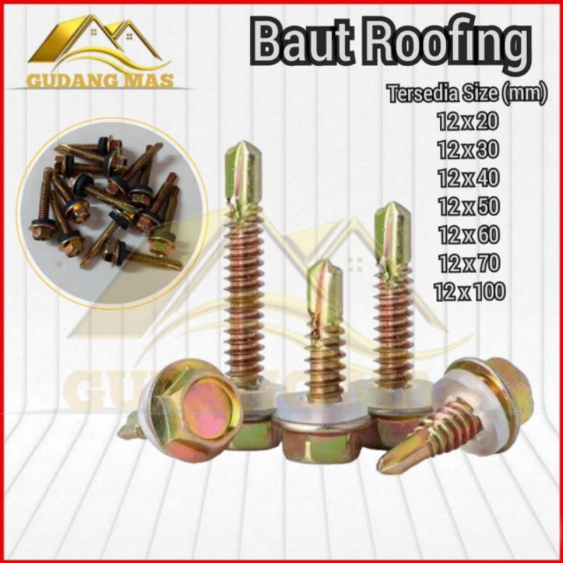 Jual Baut Roofing 12 x 20 (isi 25pcs) / Baut Baja / Baut Canopi ...