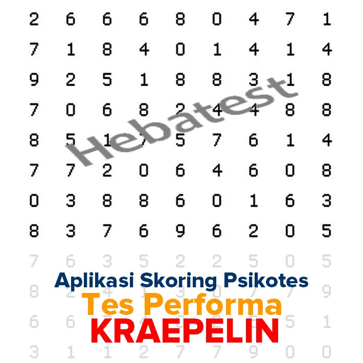 Jual Paket Alat Psikotes dan Aplikasi Skoring Kraeplin untuk Speed Test ...