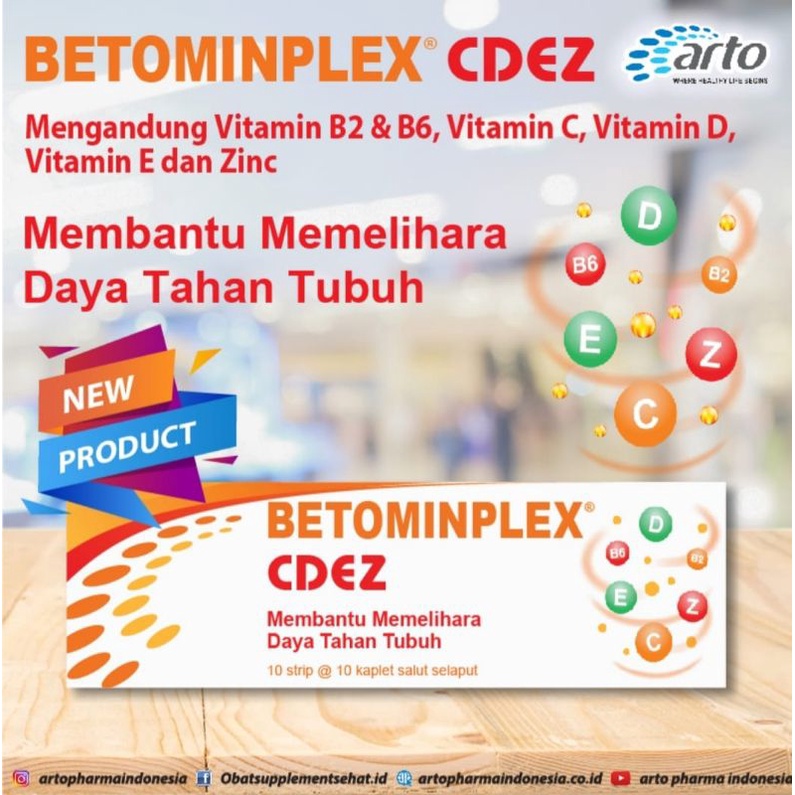 Jual Betominplex CDEZ Vit C, D3, E, Zinc, B2, B6 isi 100 Kaplet ORI ...
