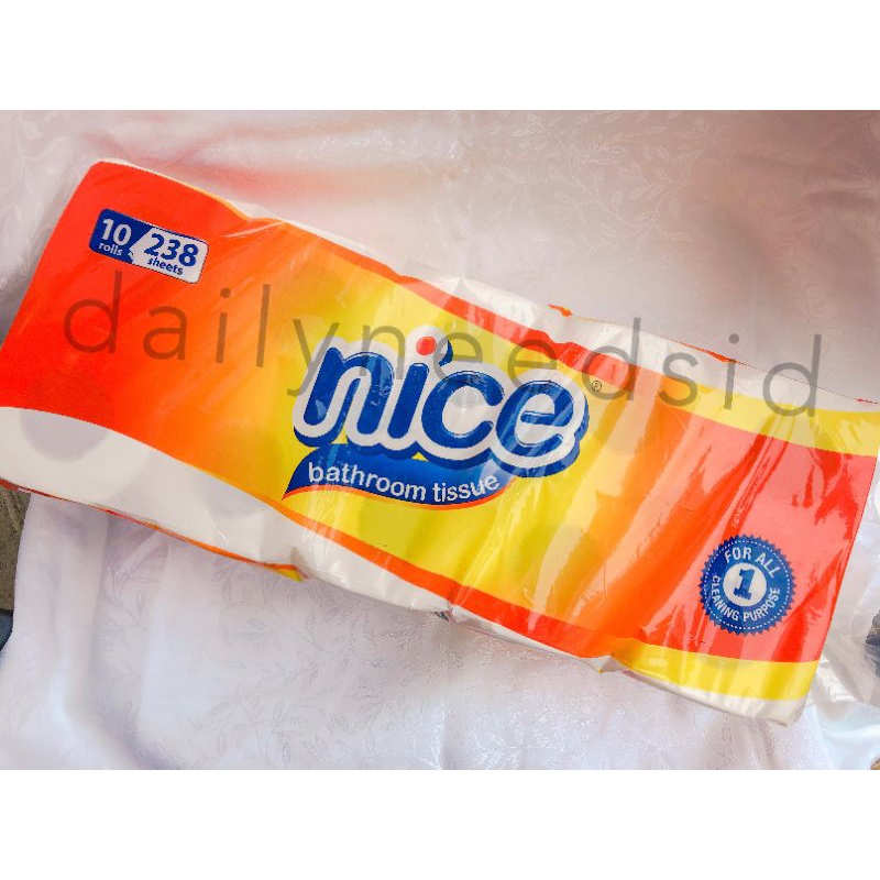 Jual Nice Toilet Roll Non Embossed 10roll/pack 238 sheets | Shopee ...