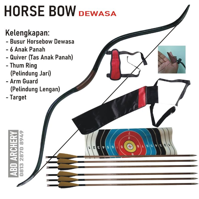 Jual FULL SET BUSUR HORSE BOW 6 ARROW | Shopee Indonesia