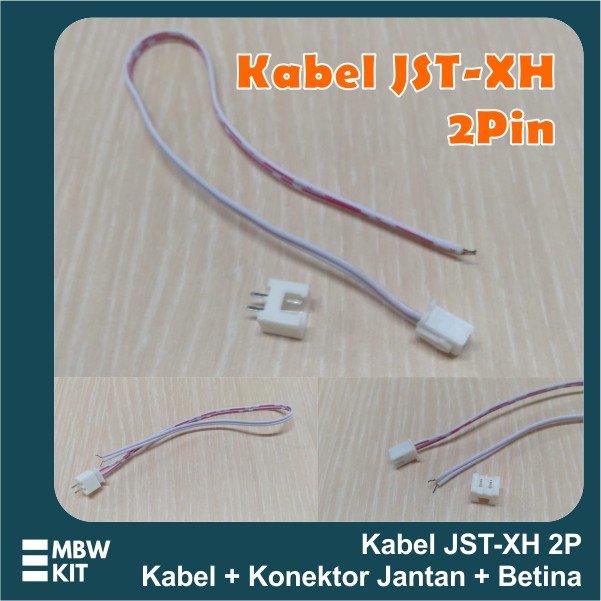 Jual Kabel JST XH 2P 2.54mm Pitch JST Male Female Connector | Shopee Indonesia