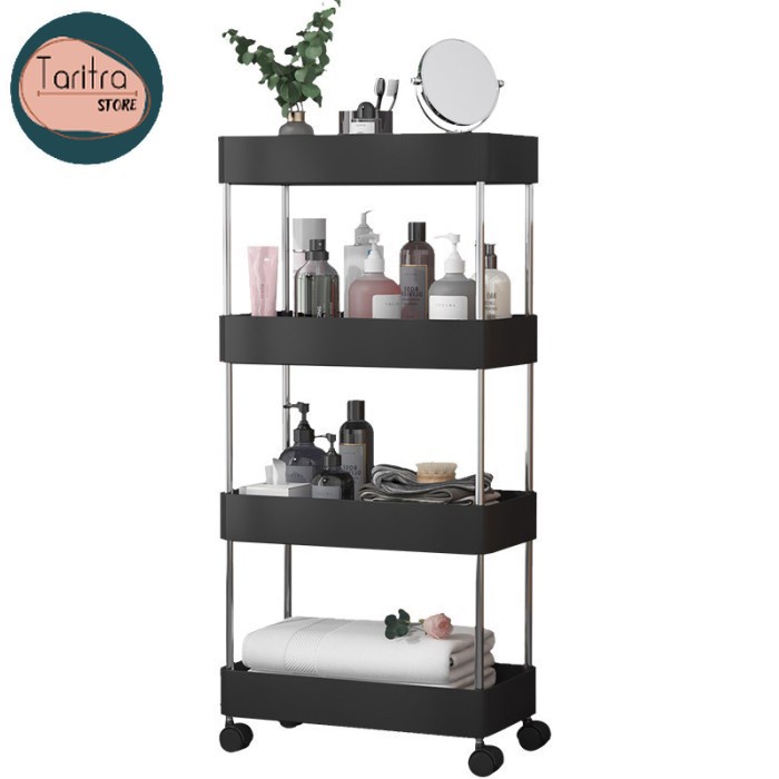 Jual Rak Roda Dorong 4 Susun Troli Penyimpanan Slim Rack Tray Wheel ...