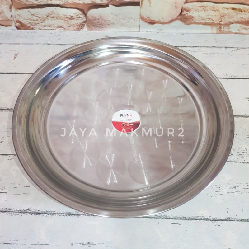Jual Nampan Bulat Stainless Stell Ukuran 30 40 Dan 50 Cm / Baki Nampan Bundar | Shopee Indonesia