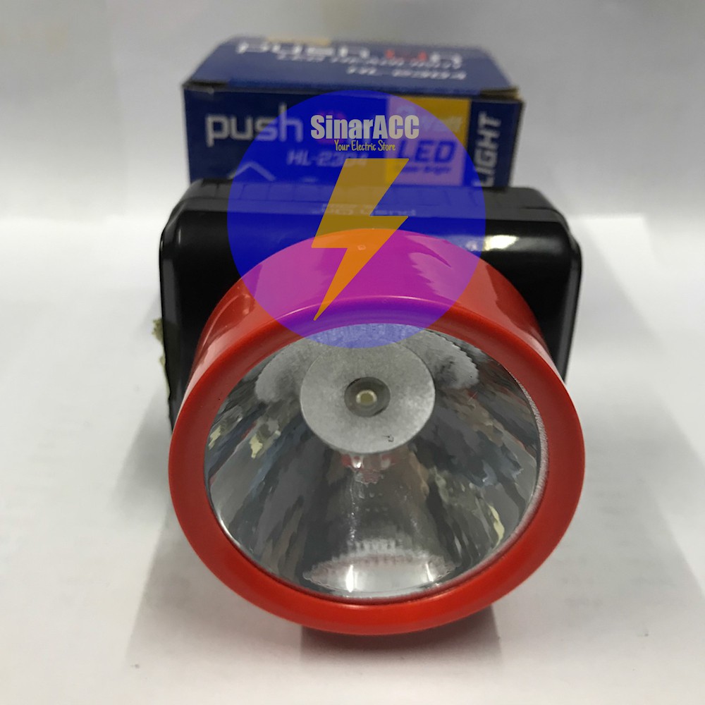 Jual Senter kepala Push on HL-2304 Putih charge rechargeable cas ...