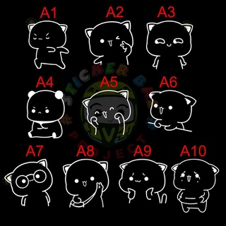 Jual Sticker kucing mochi stiker helm emot lucu cutting sticker ...