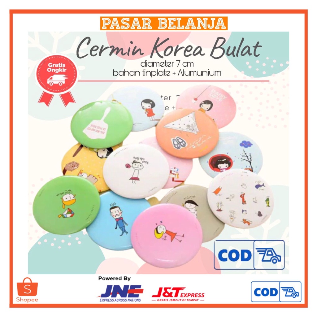 Jual Mini Mirror Circle Happy Smile Cermin kecil bulat P00093 | Shopee ...