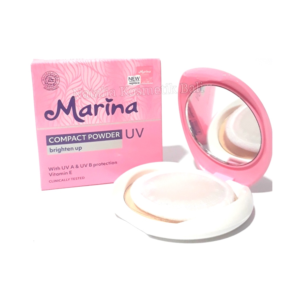 Jual Marina Compact Powder Uv Brighten Up - Pink 12Gr | Shopee Indonesia