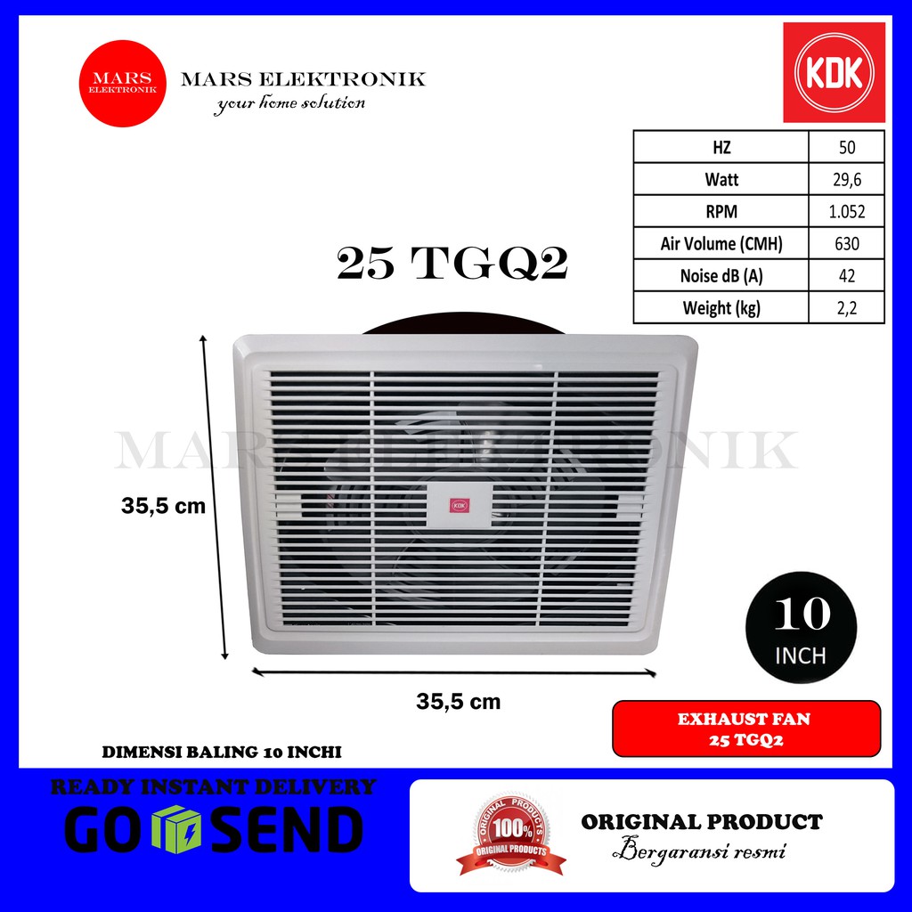 Kdk Ceiling Exhaust Fan 10 25 Tgq | Shelly Lighting