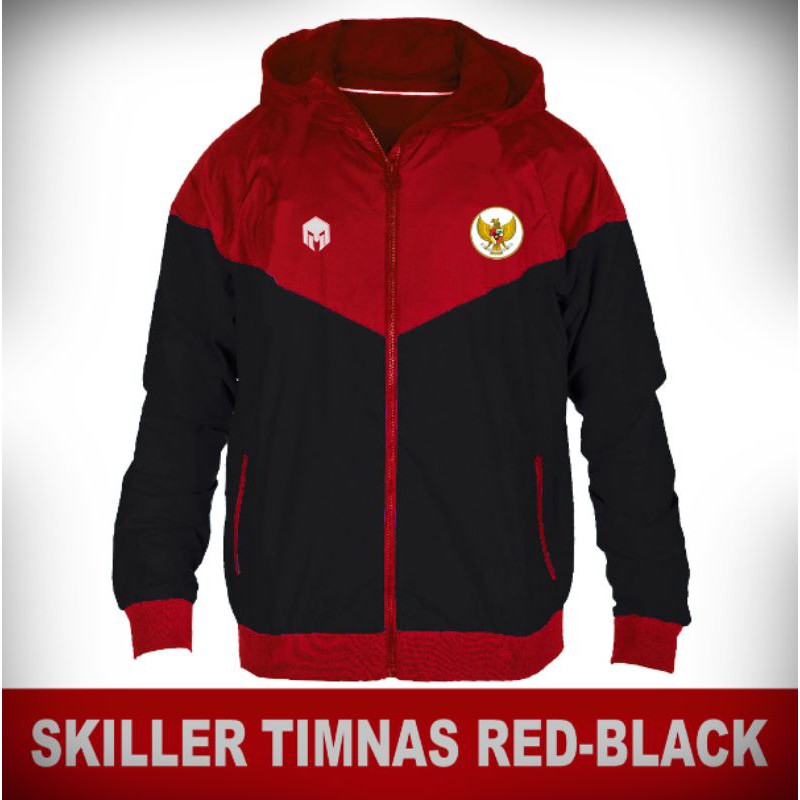 Jual Jaket Bola Timnas Garuda Mills Red Black Edition Windbreaker ...