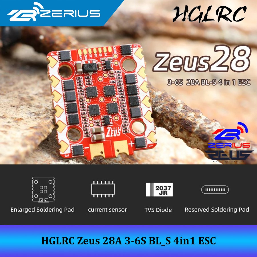 Jual HGLRC Zeus 28A 4in1 ESC 3-6S BLHeli_S 20x20 Mount | Shopee Indonesia