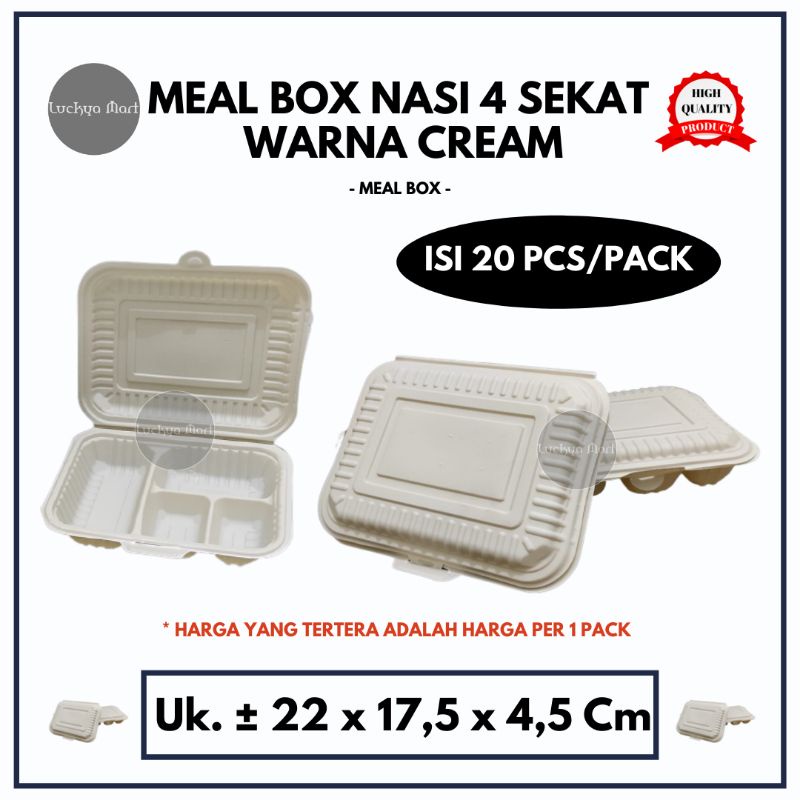 Jual [20 Pcs] Mika Meal Box 88 Sekat 4 / mealbox merak sekat 4 / Meal ...