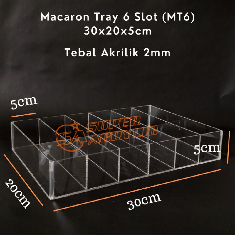 Jual Acrylic Macaron Tray 6 Slot (MT6) / Nampan Akrilik / Acrylic ...