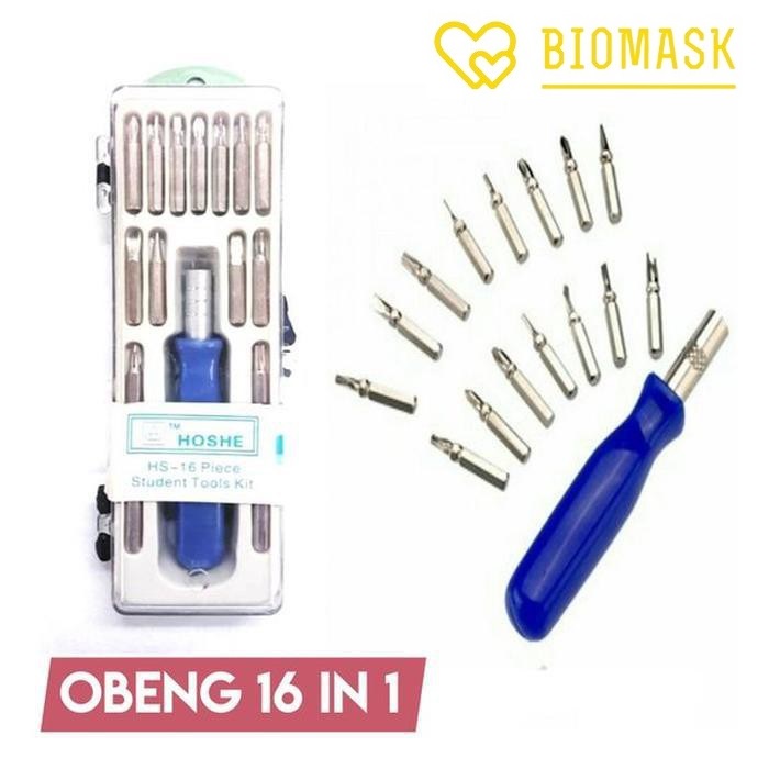 Jual OBENG SET 16IN1 SERBAGUNA OBENG SET BONGKAR HP OBENG MINUS PLUS ...