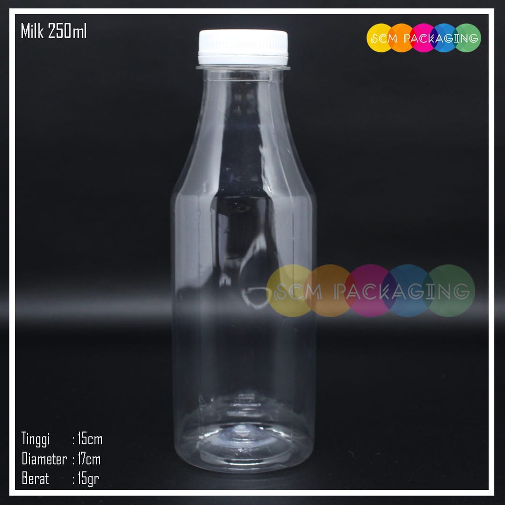Jual botol plastik pet 250ml milk kemasan minuman kopi susu madu sirup ...
