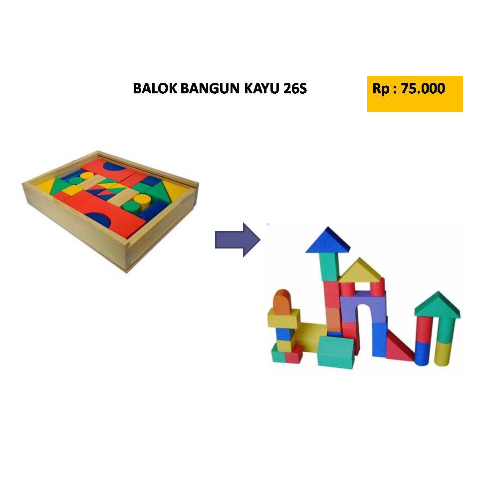 Jual Mainan Anak Balok Bangun Kayu 26s | Shopee Indonesia