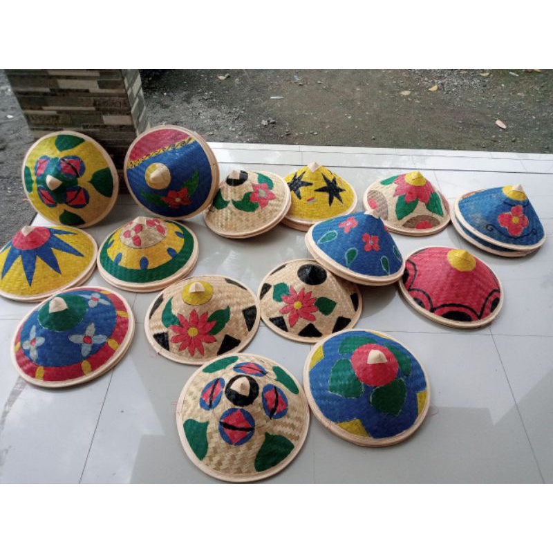 Jual [MURAH] Caping petani motif unik / toping caping petani / CAPING ...