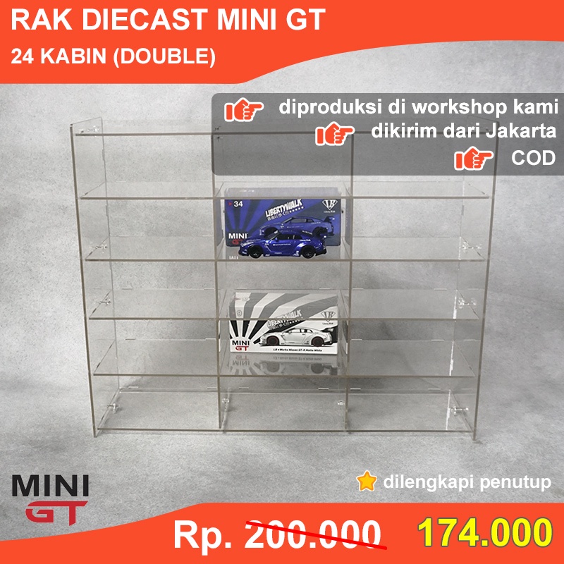 Jual MINI GT DIECAST Rak Display Akrilik 15 Kabin Double Size DIY ...