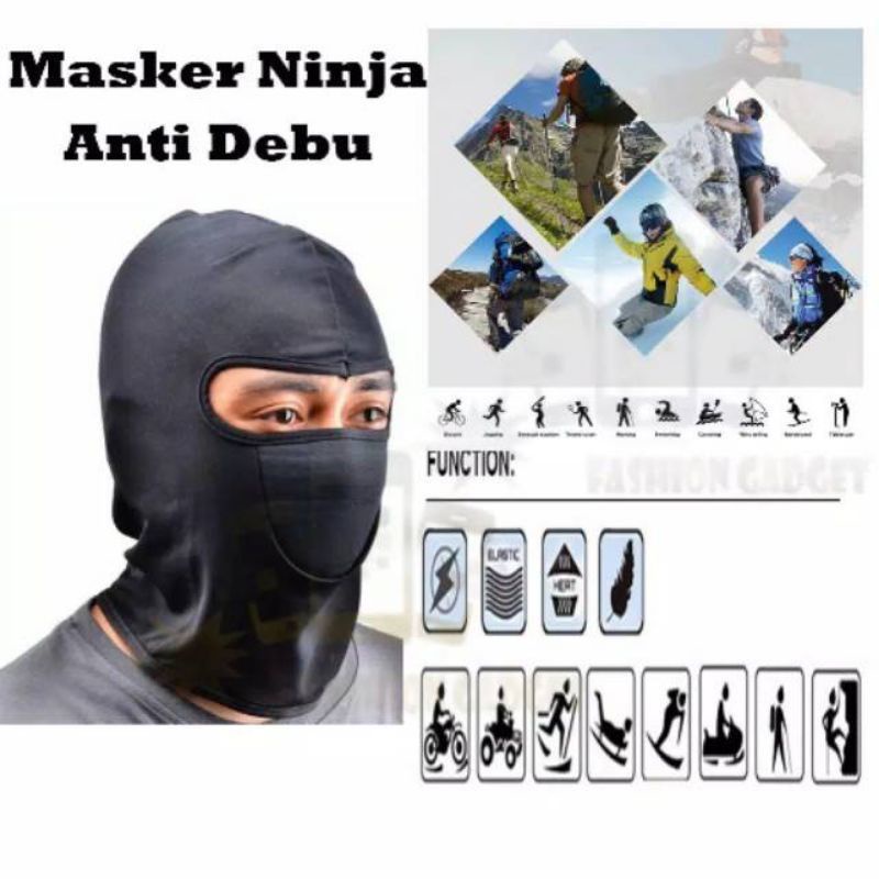 Jual Sarung Kepala Helm Masker Ninja Full Face / Pelindung Kepala dan ...