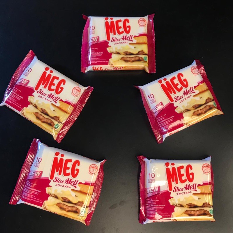 Jual New Keju Meg Slice Melt Merah DEBM isi 10 slice - 5 pack Indonesia ...