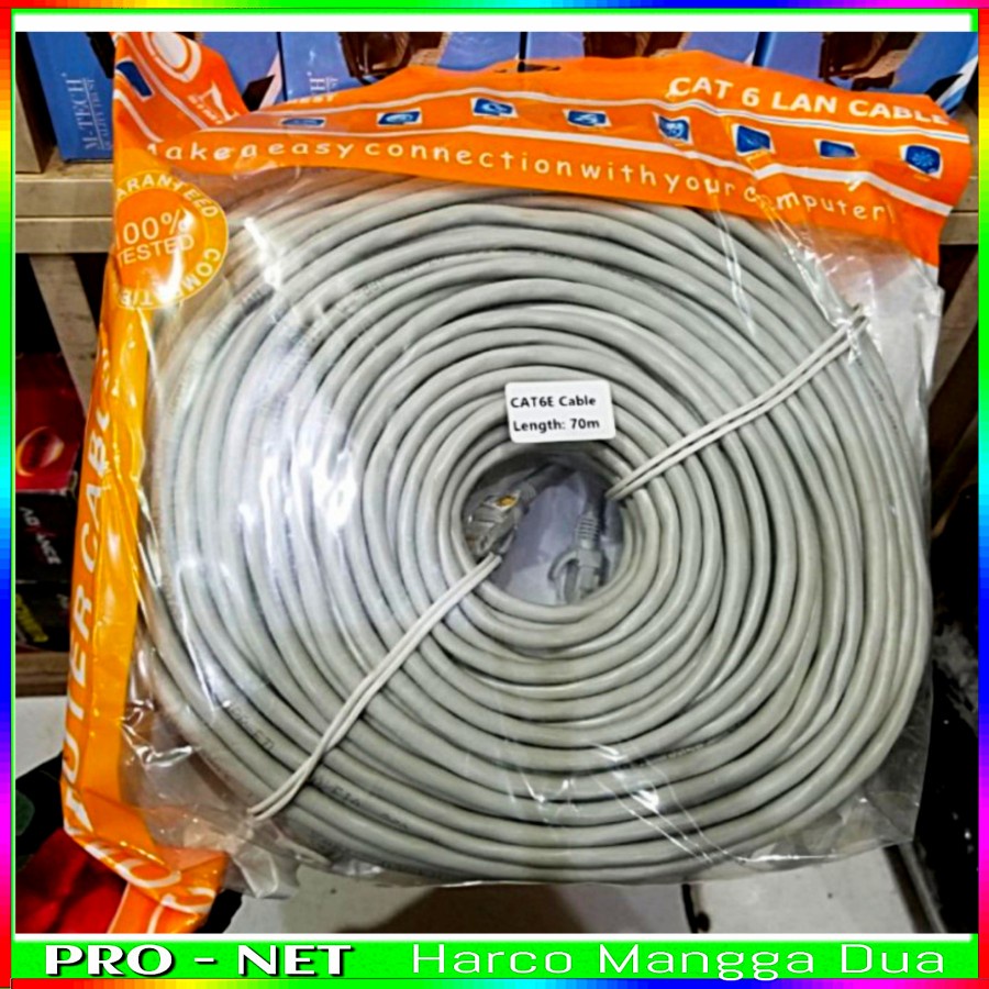 Jual Kabel lan utp cat 6E panjang 70 meter | Shopee Indonesia