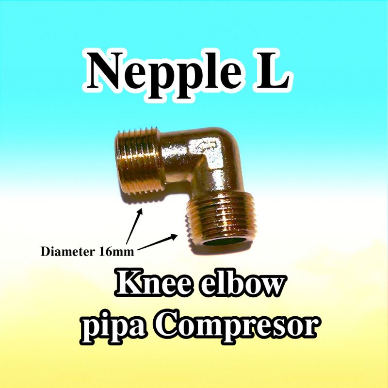 Jual Nepel sambungan L pipa compresor / fitting knee pipe compresor ...