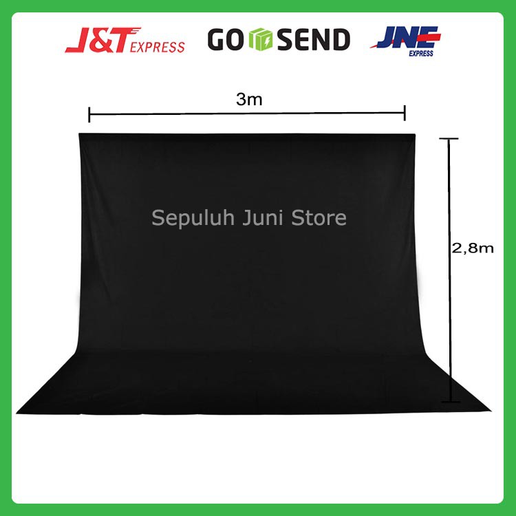 Jual Background Foto Hitam Polos Ukuran 3x2,8 Meter | Shopee Indonesia