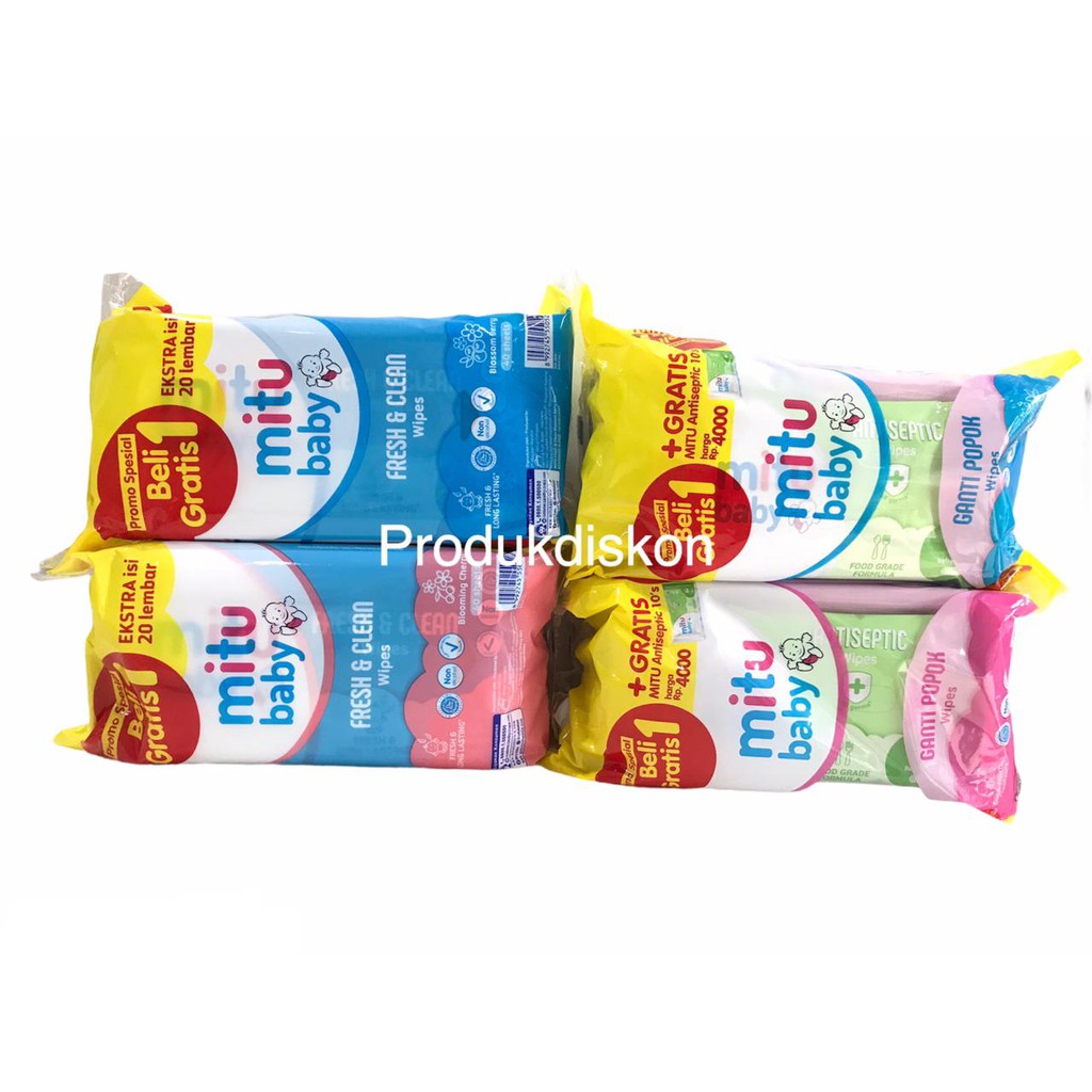 Jual MITU Tisu/ Tissue Basah BUY 1 GET 1 Baby Wipes 50's Indonesia ...