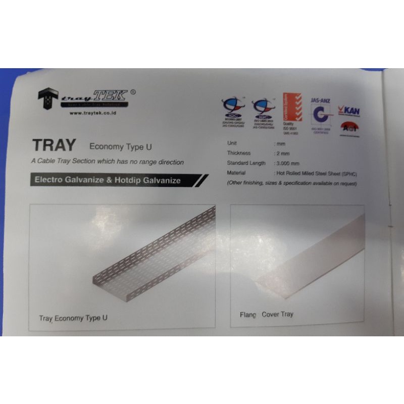 Jual Tray tek cable tray plus cover 300 50 | Shopee Indonesia