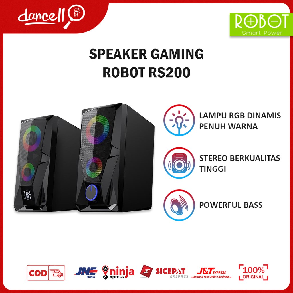 Jual SPEAKER ROBOT RS200 SPIKER BLUETOOTH LED SOUNDBAR SPEAKER MODEL ...