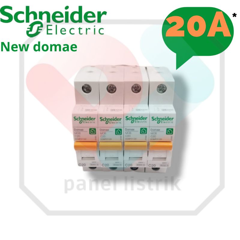Jual Schneider MCB Domae 1 Phase 20 Amp sekring listrik 1p 20 ampere Mini Circuit Breaker ...