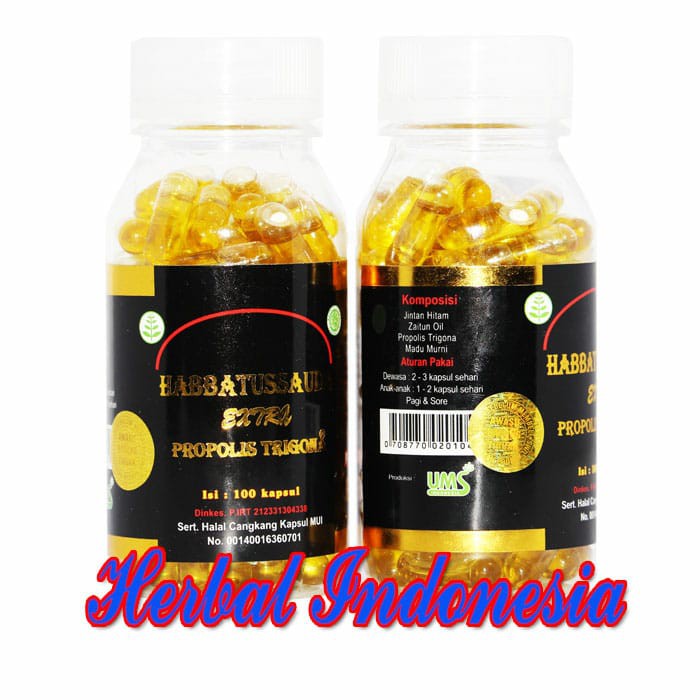Habbatussauda Extra Propolis Trigona 100 Kapsul UMS | Habatussauda ...