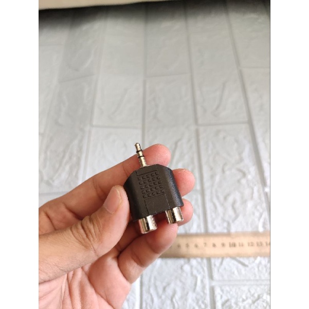 Jual Converter Jack Jek T 1-2 RCA Mini Stereo To RCA 3,5mm 3,5 mm Aux Stereo Sambungan ke 2 RCA ...