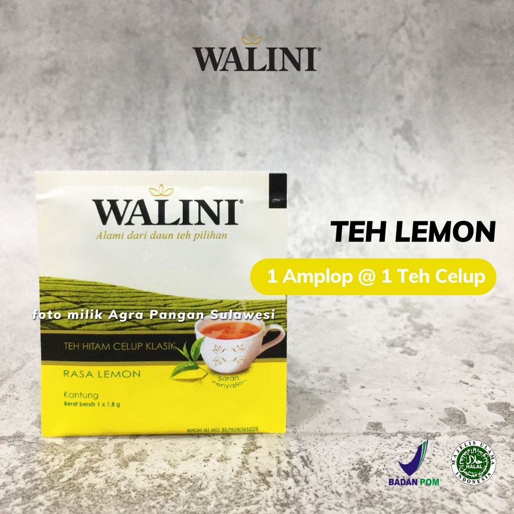 Jual Teh Hitam Lemon WALINI 1 Amplop | Teh Celup Rasa Black Tea Premium ...